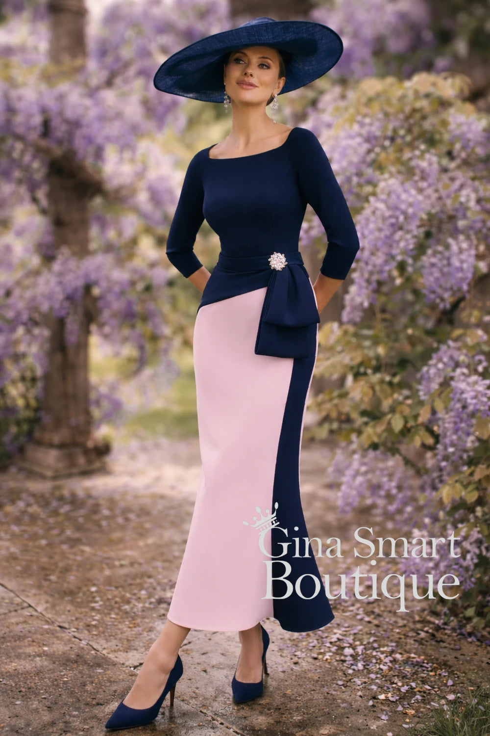 Veni Infantino 992706 Navy/Blush Two-Tone Dress – ginasmartboutique