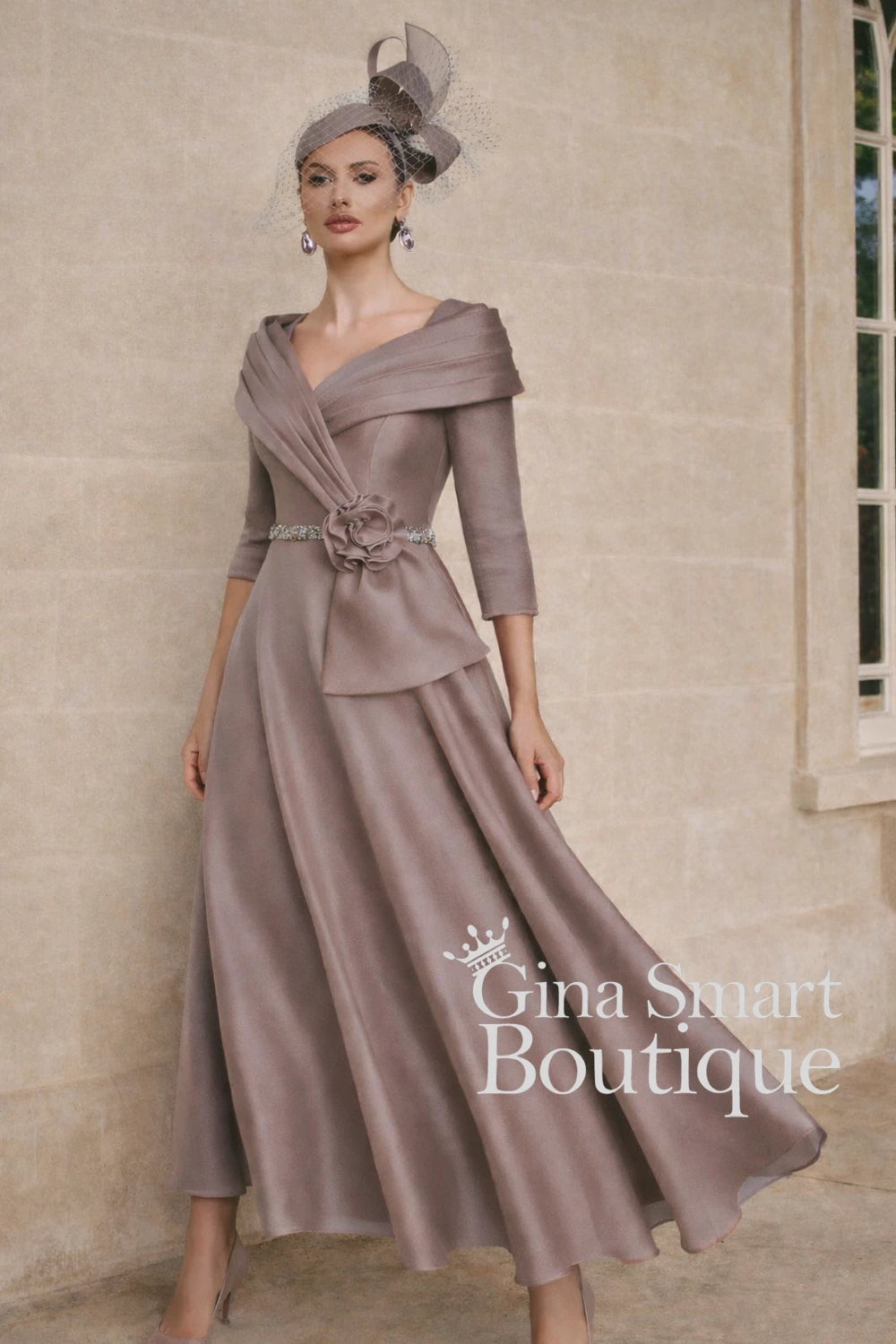 Veni Infantino 992720A Taupe Mikado Mother of the Bride Dress ...